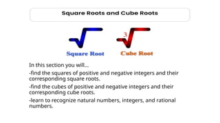 MYP Lessons on Square Roots and Cube Roots | PPTX