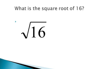 Square Roots And Perfect Squares | PPT