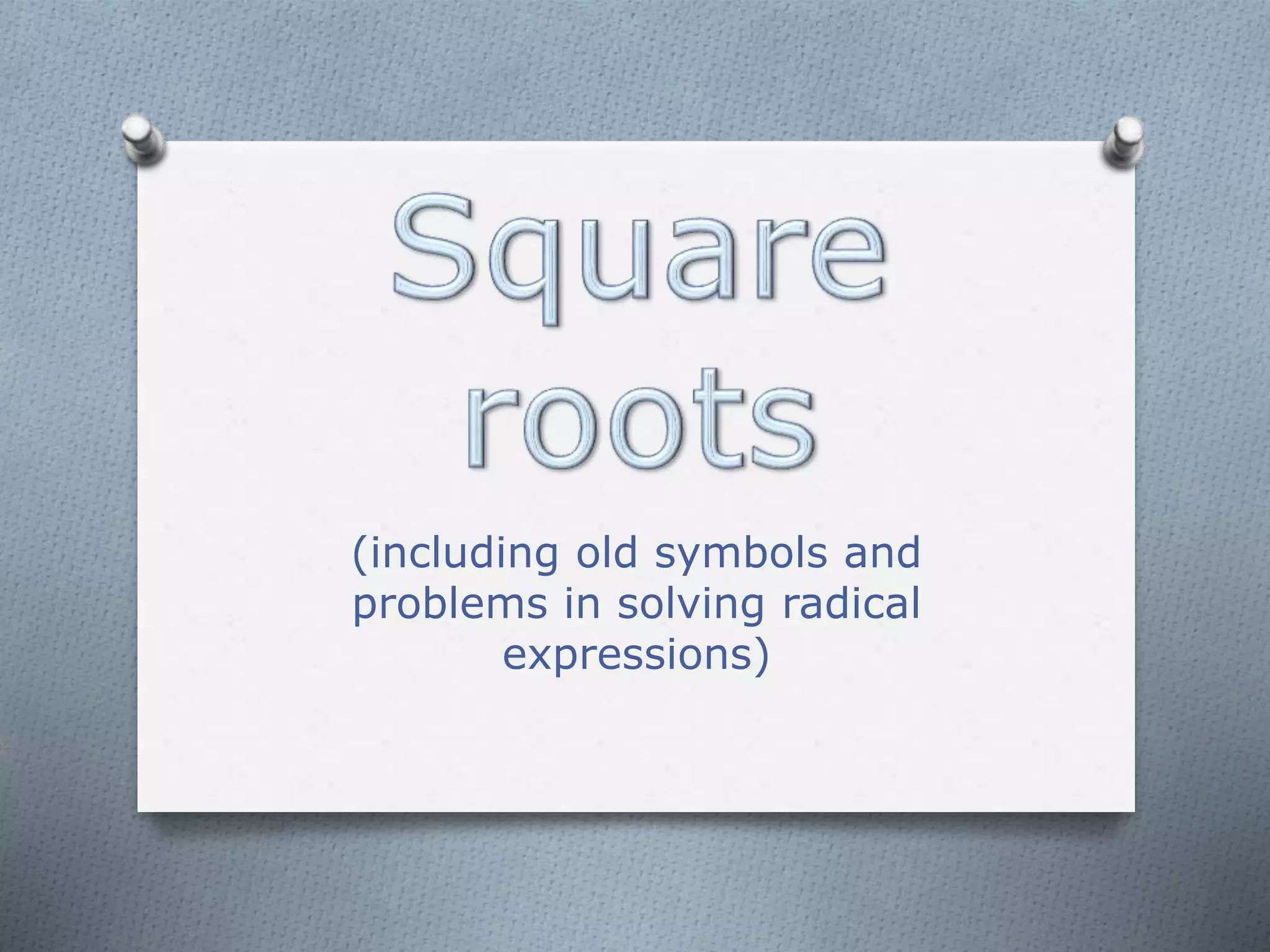 Square Roots | PPTX | Physics | Science