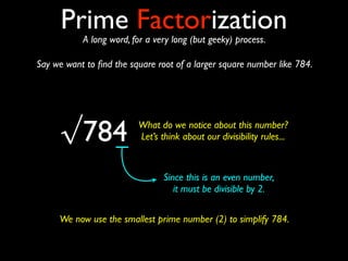Prime Factorization of Larger Square Numbers (Lesson 4) | PDF