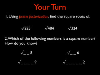 Prime Factorization of Larger Square Numbers (Lesson 4) | PDF