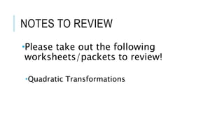 Square Root Function Transformation Notes Pptx