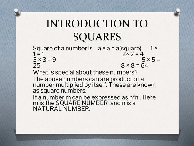 SQUARES AND SQUARE ROOTS.pptx powerpoint presentation square and square ...