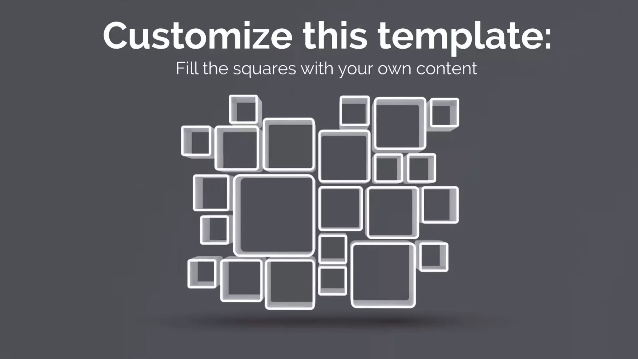 3D Squares Wall - Presentation Template | PPT