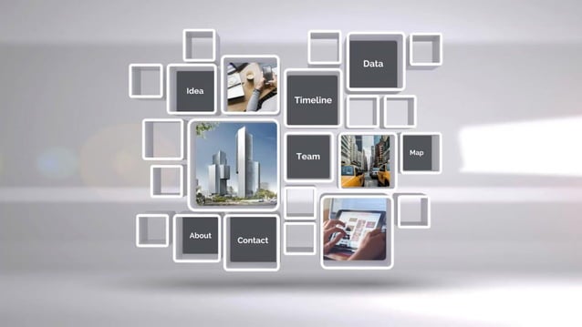 3D Squares Wall - Presentation Template | PPT