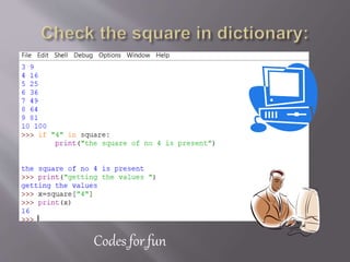 Square table in python | PPSX | Programming Languages | Computing