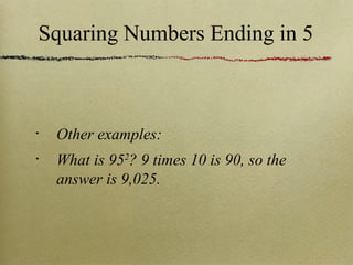 Squaring Numbers Ending in 5 | PPT