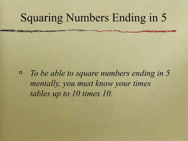 Squaring Numbers Ending in 5 | PPT