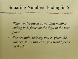Squaring Numbers Ending in 5 | PPT