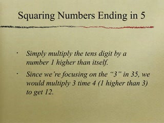 Squaring Numbers Ending in 5 | PPT