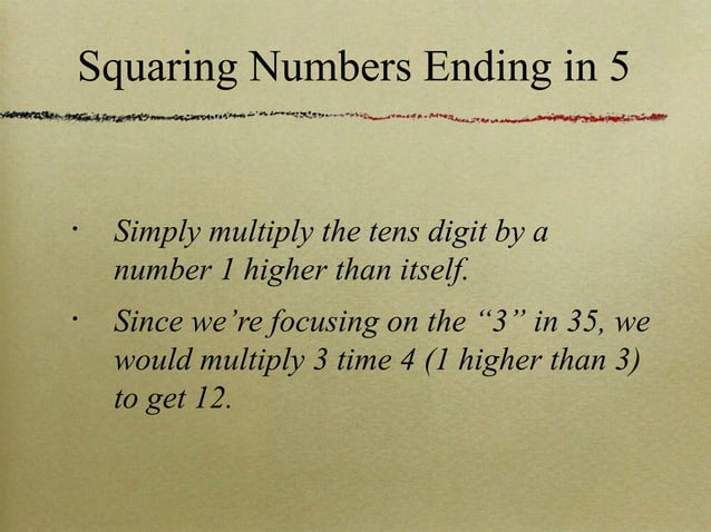 Squaring Numbers Ending in 5 | PPT