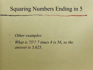 Squaring Numbers Ending in 5 | PPT