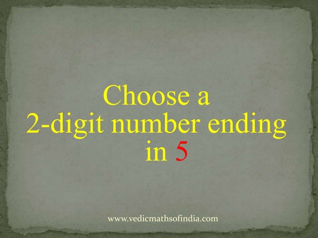 Squaring a 2 digit number ending in 5 | PPT