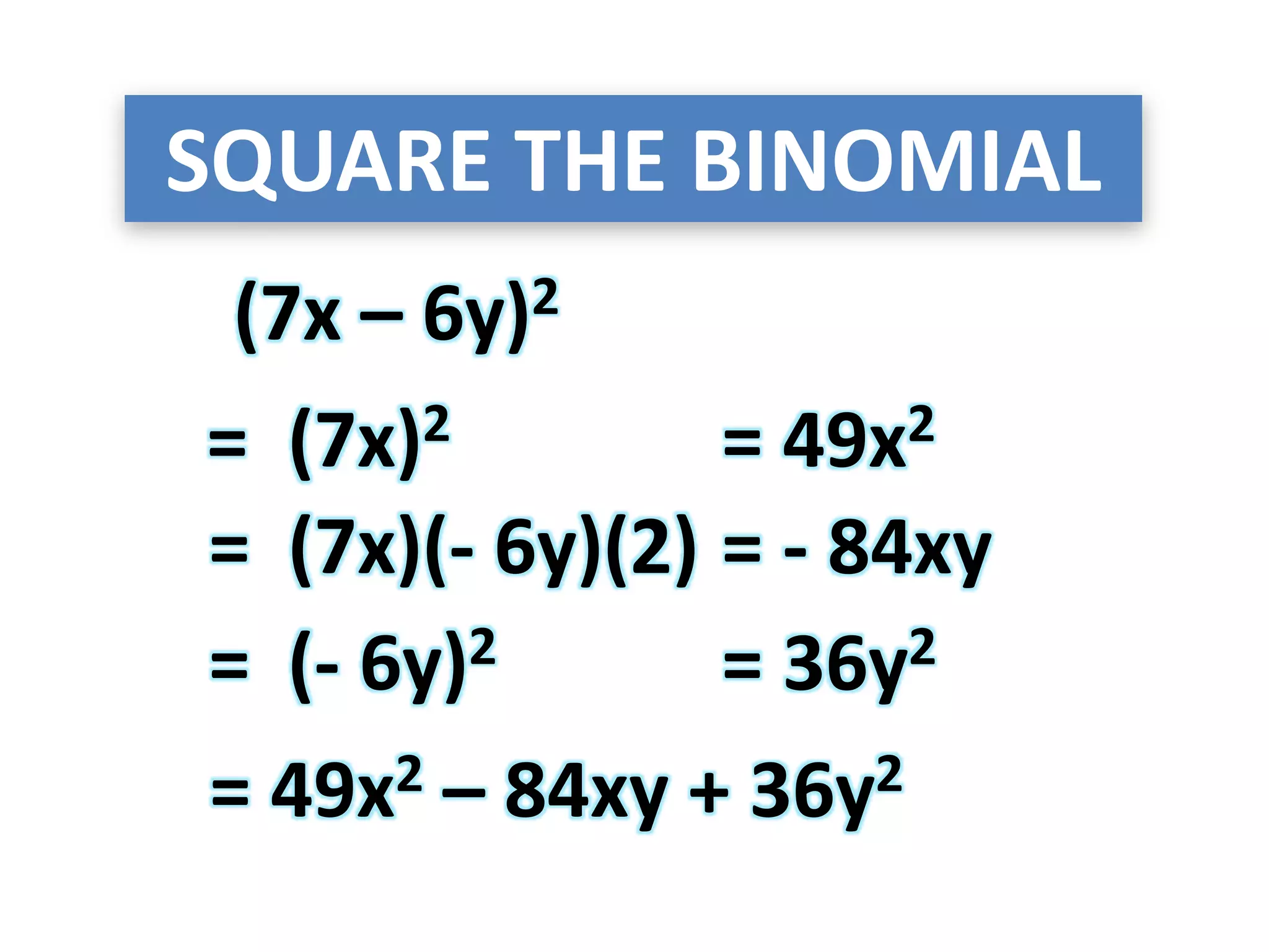 Squaring a binomial | PPTX