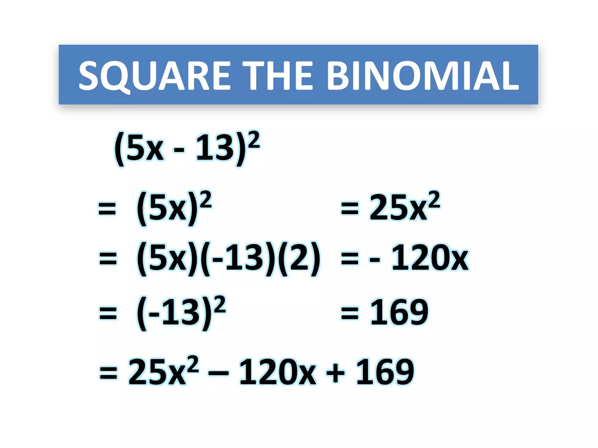 Squaring a binomial | PPTX