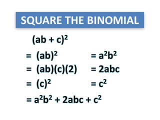 Squaring a binomial | PPTX
