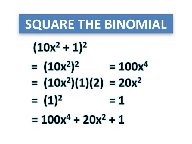 Squaring a binomial | PPTX