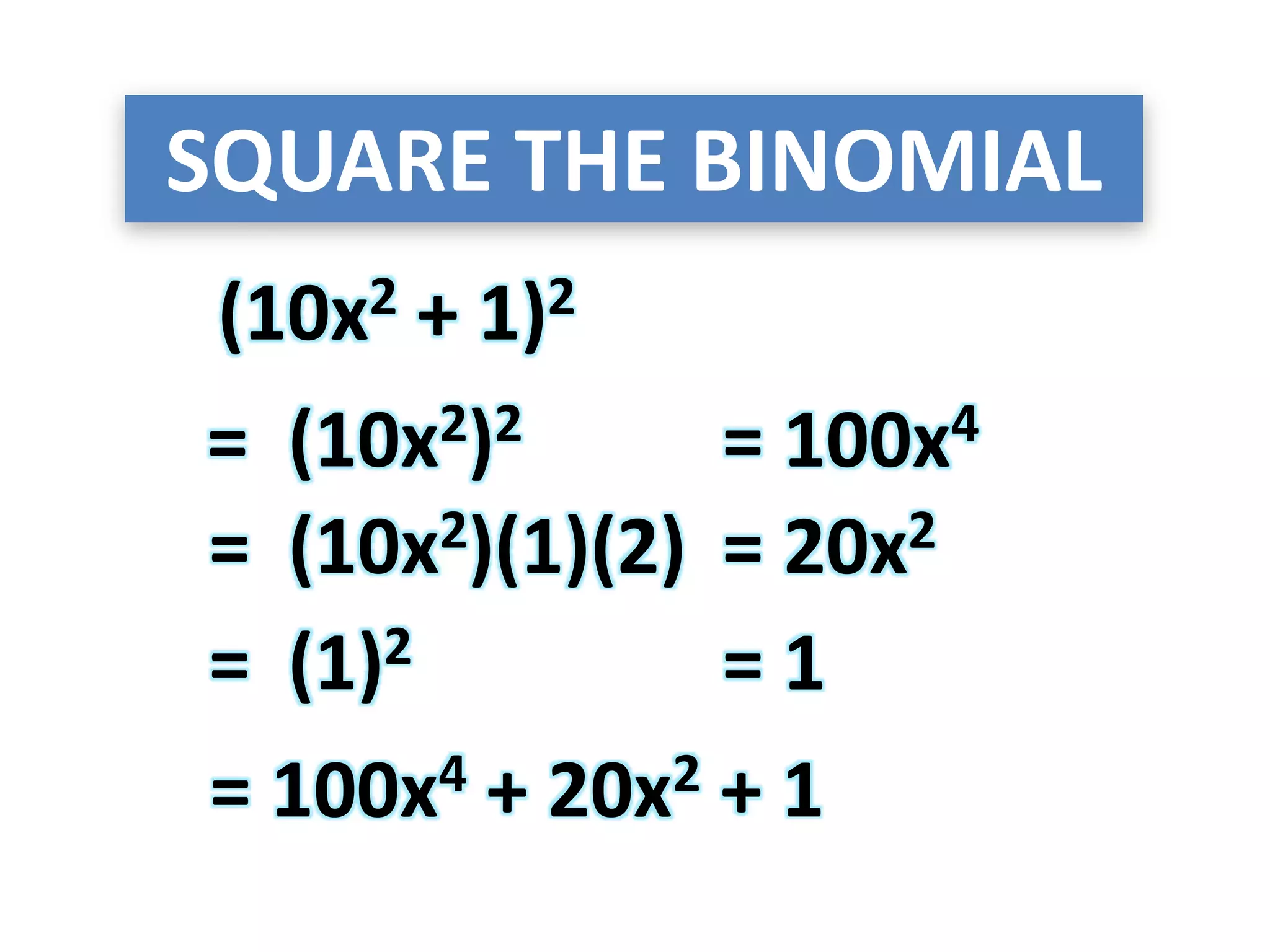 Squaring a binomial | PPT