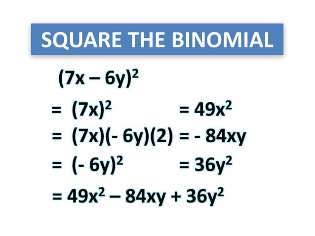 Squaring a binomial | PPT