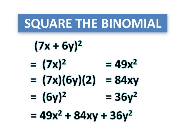 Squaring a binomial | PPT