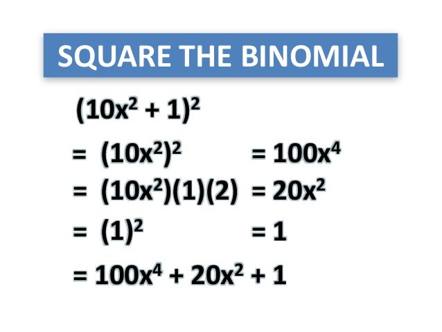 Squaring a binomial