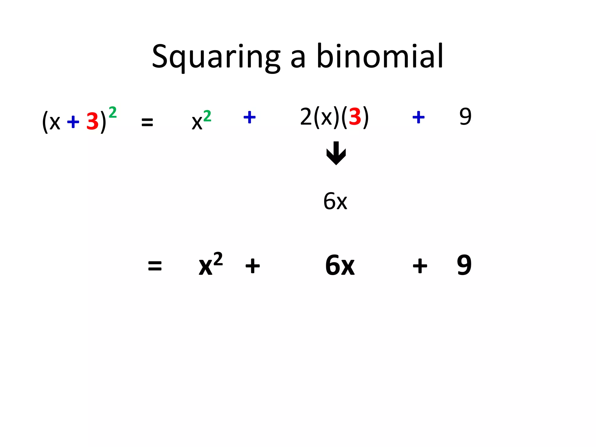 Squaring binomials | PPT