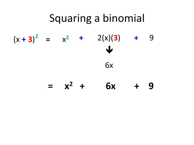 Squaring binomials | PPT