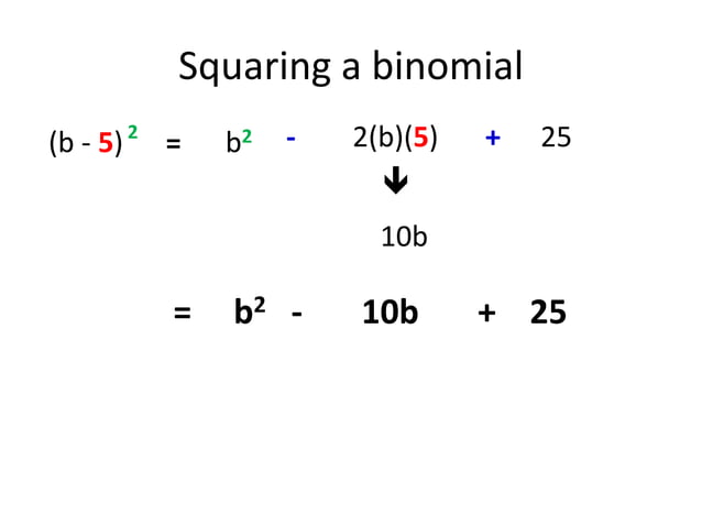 Squaring binomials | PPT