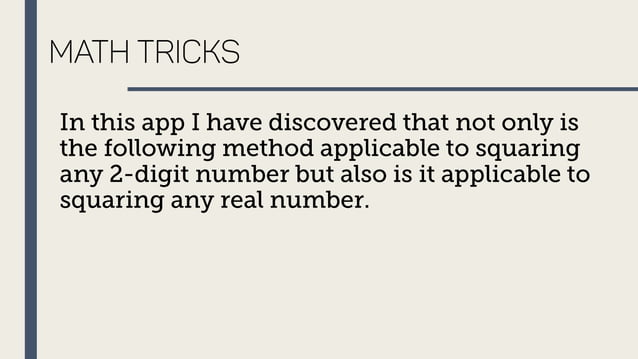 Squaring Numbers: Another Method | PPT