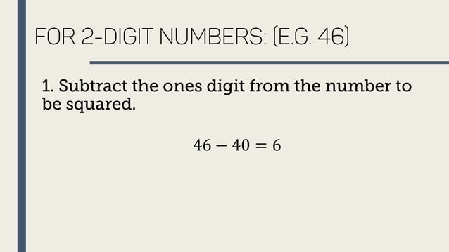 Squaring Numbers: Another Method | PPTX