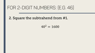 Squaring Numbers: Another Method | PPT