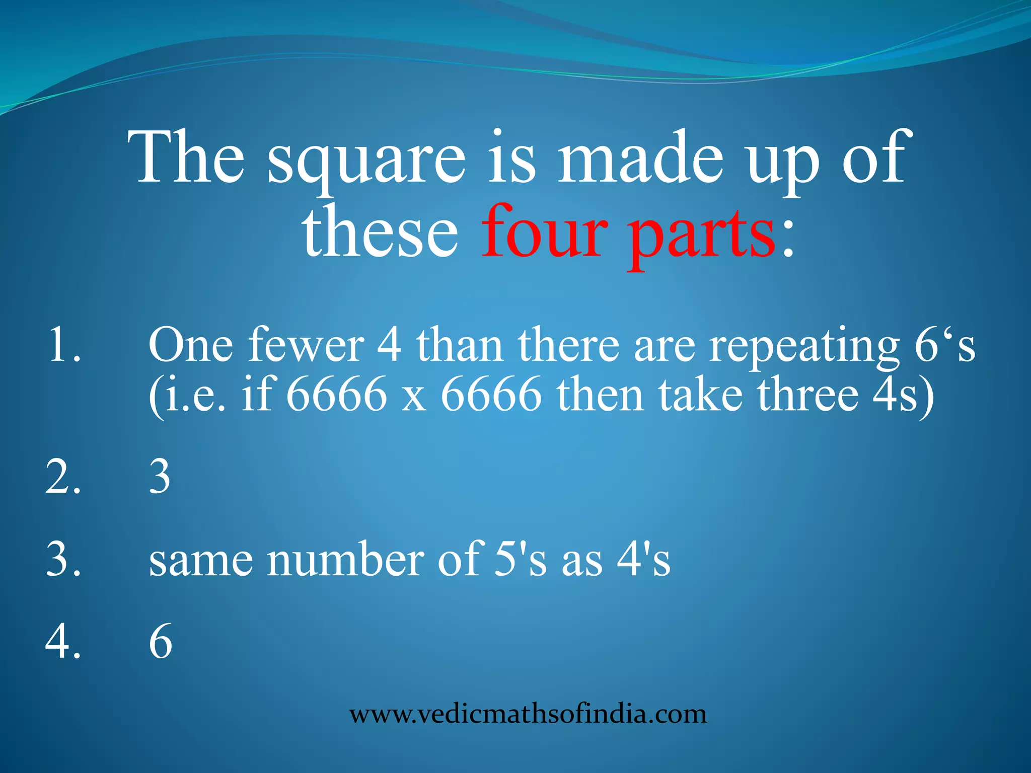 Squaring numbers made up of 6 | PPT