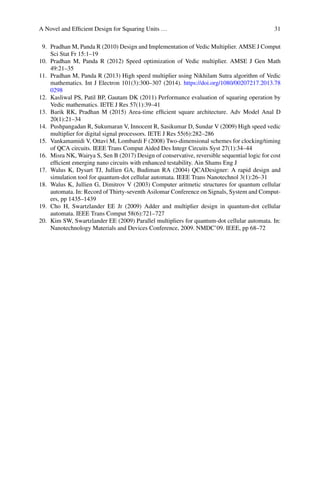 A Novel and Efficient Design for Squaring Units by Quantum-Dot Cellular Automata | PDF