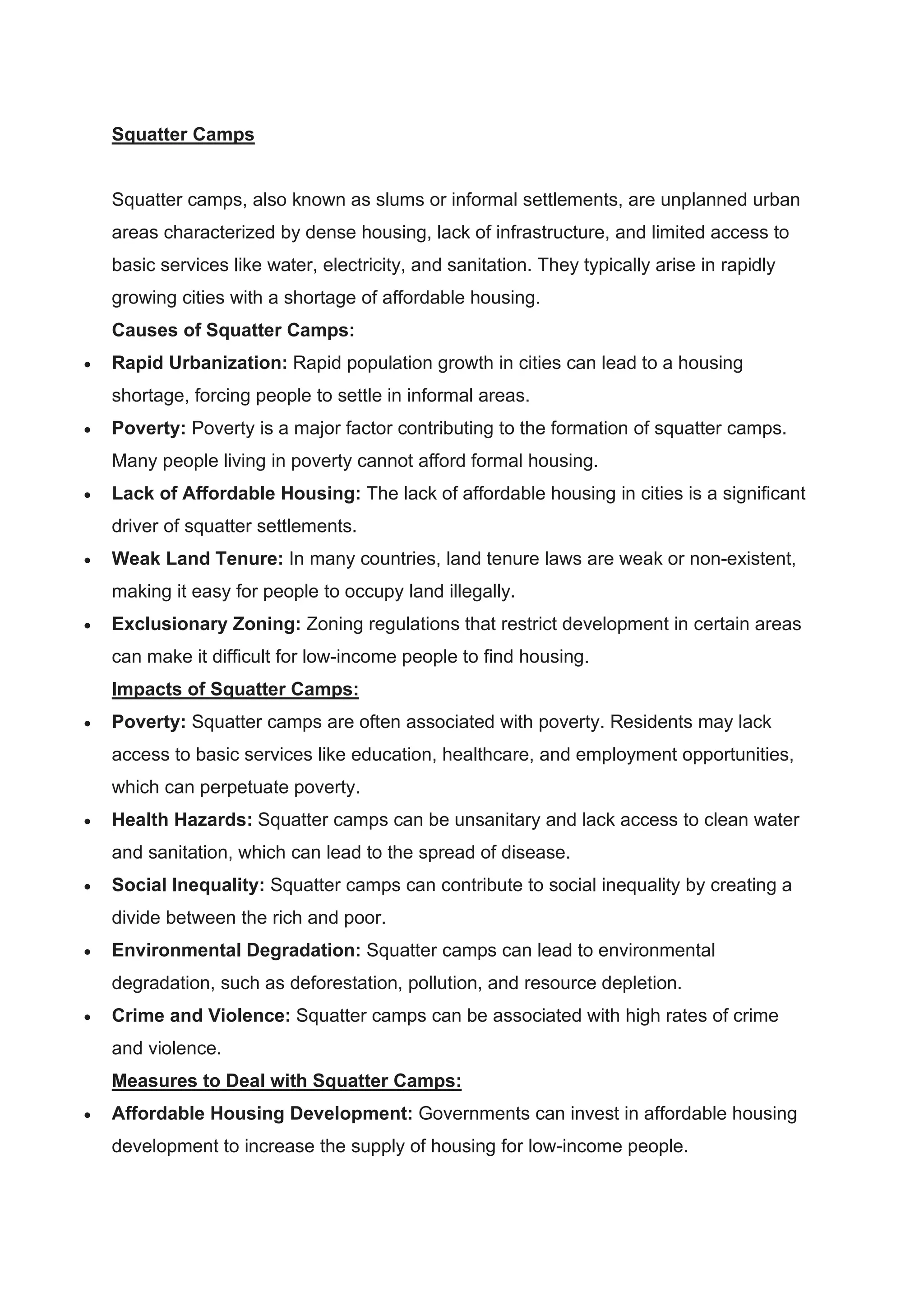 Settlement Geography - Brazil and South Africa illegal settlements Case ...