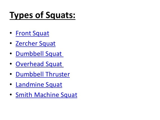 Squat Workout 10 Types of Squats | PPT