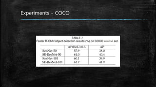 Squeeze and excitation networks | PPTX