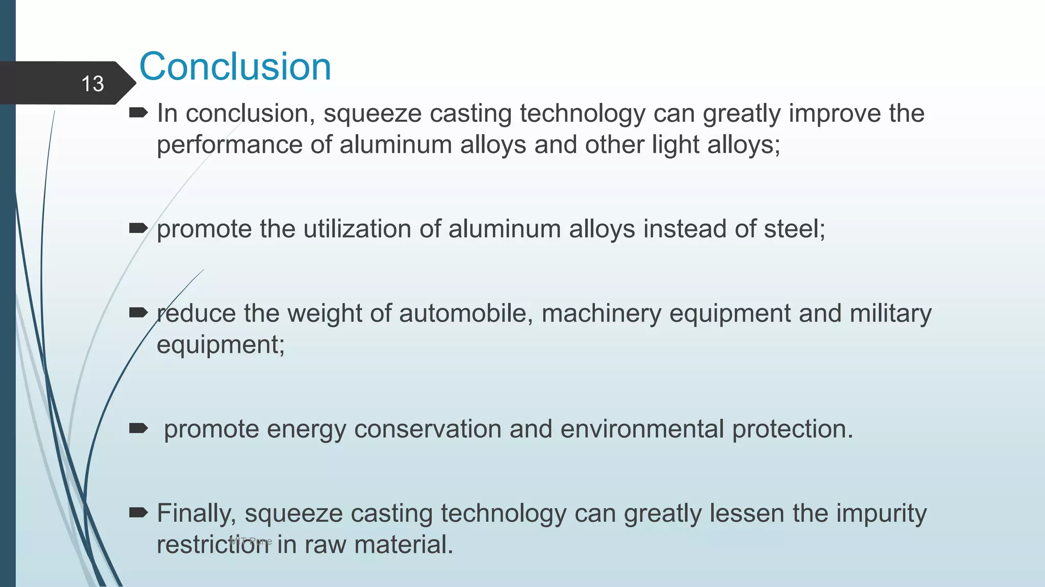 Squeeze casting process | PPTX