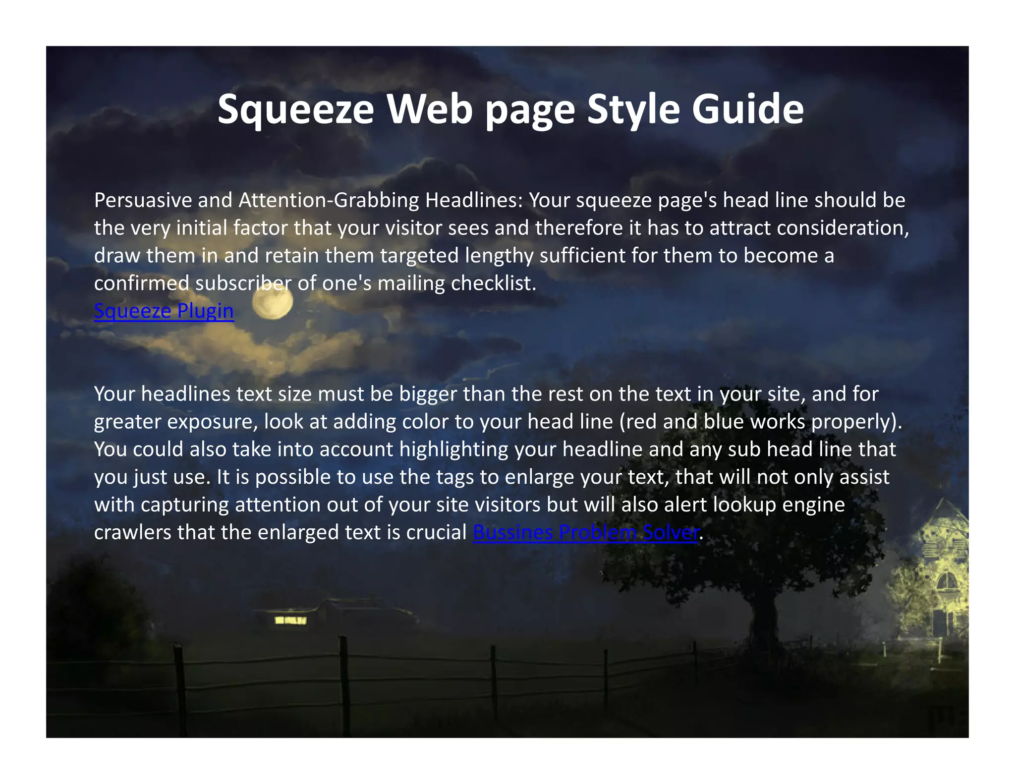 Squeeze web page style guide | PPT