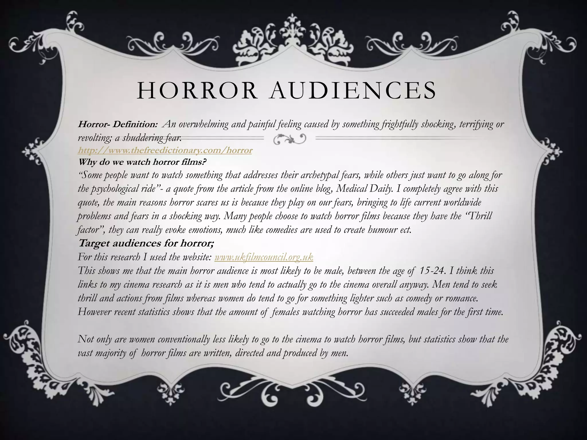 Horror audiences | PPTX