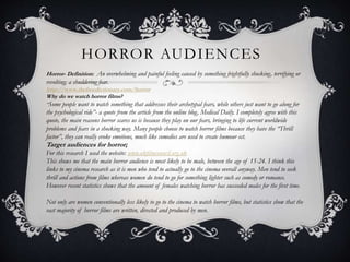 Horror audiences | PPT