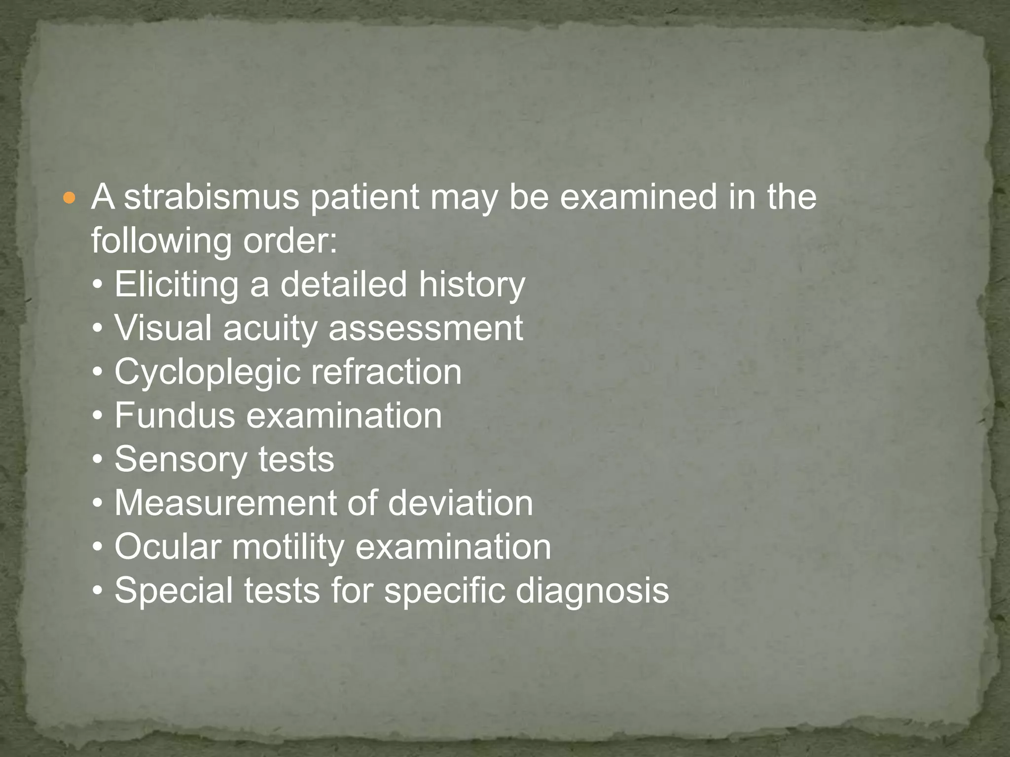 evaluation of strabismus | PPTX