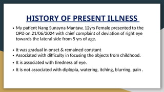 Squint eye case presentation opthalmology | PPTX