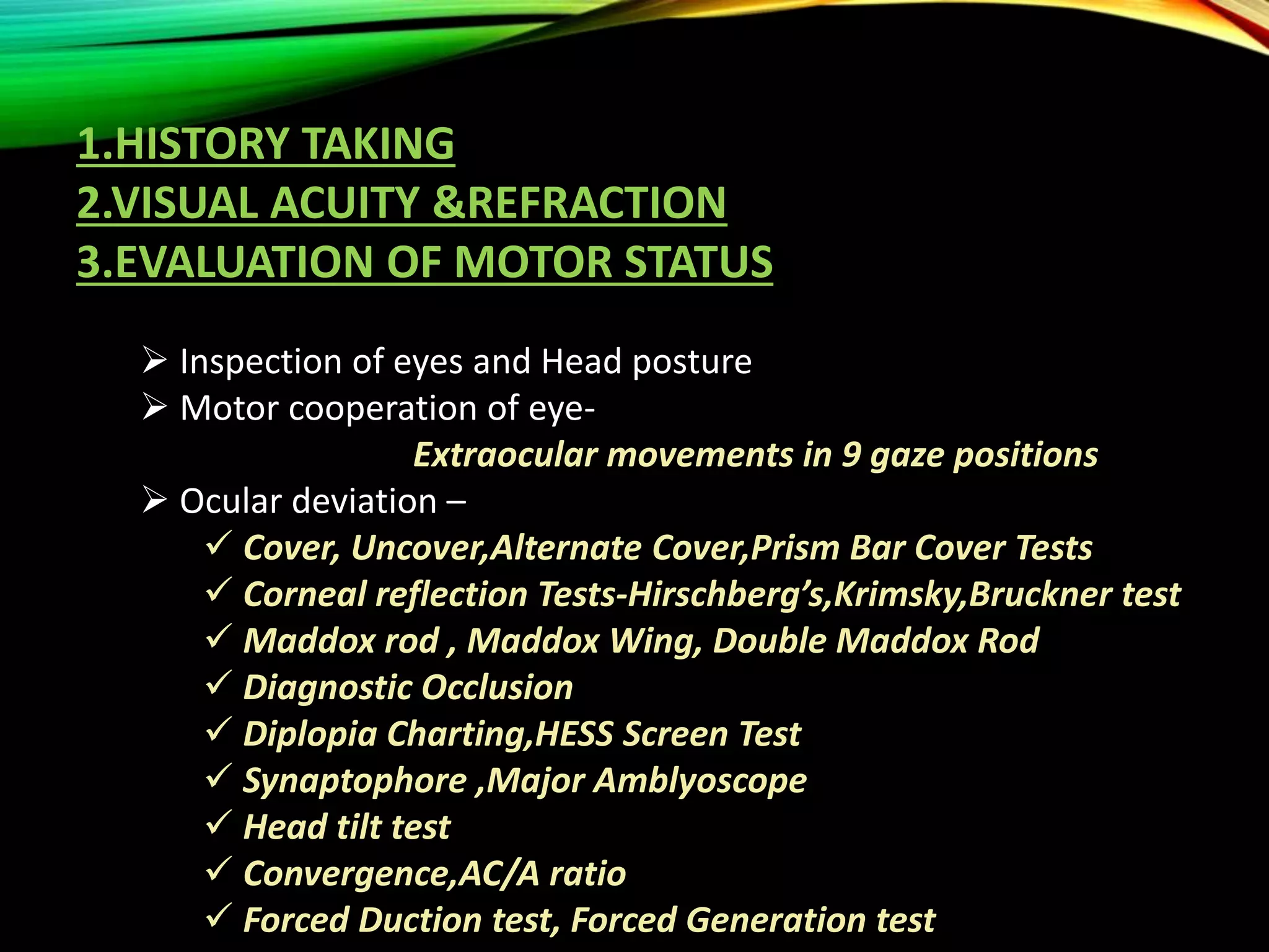 Clinical examination of squint | PPTX