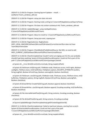 Squirrel setup-ms teams | PDF