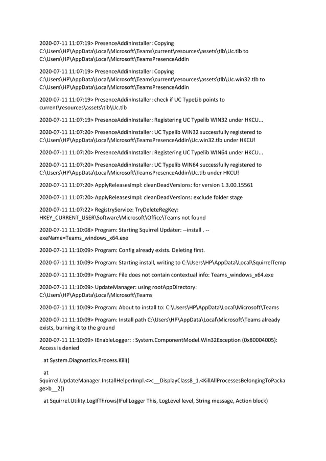 Squirrel setup-ms teams | PDF