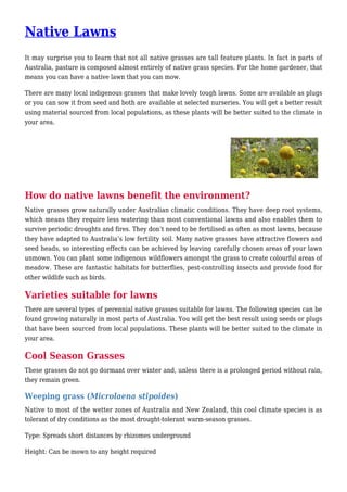 Native Lawns | PDF