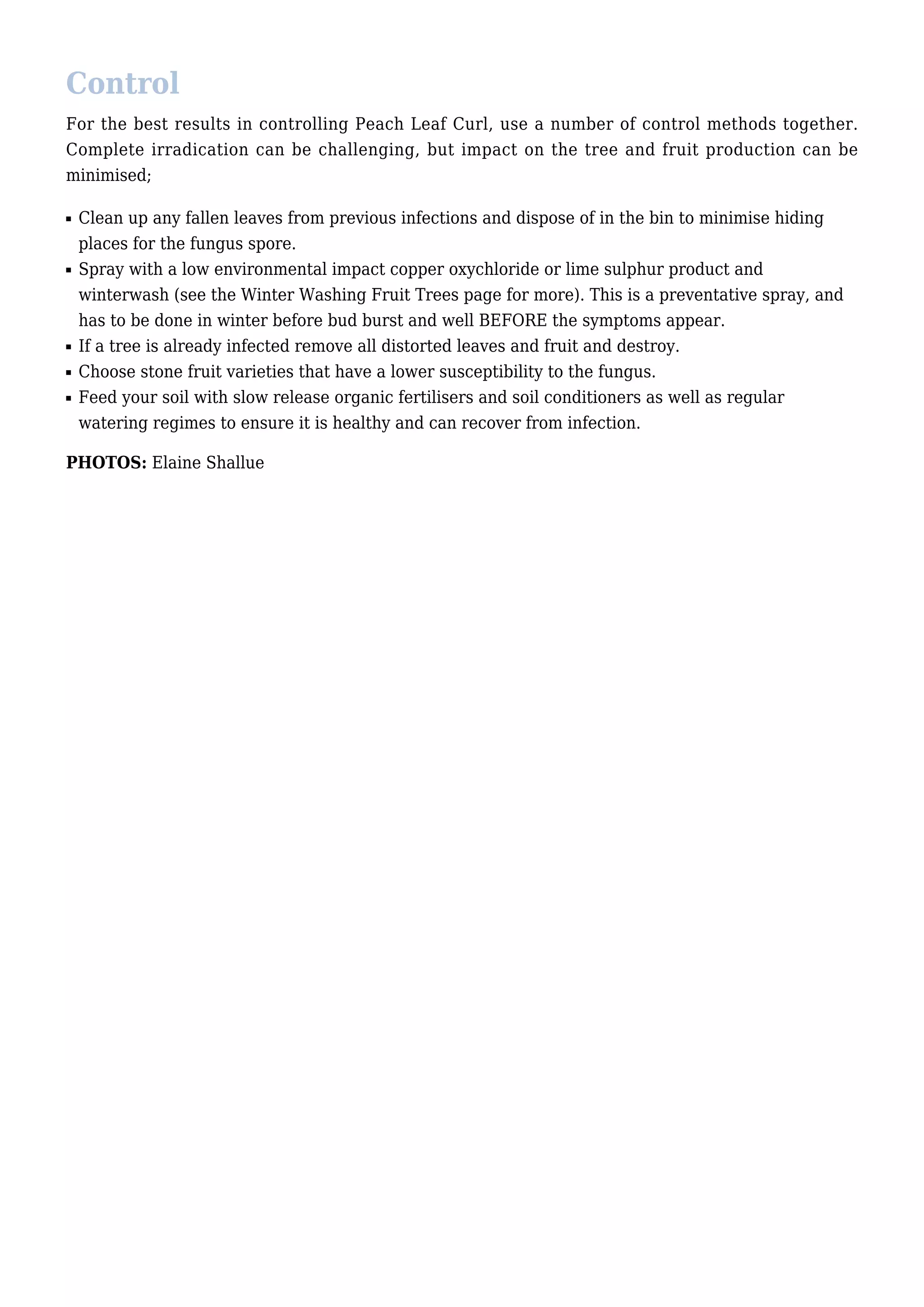 Peach Leaf Curl Disease Control | PDF