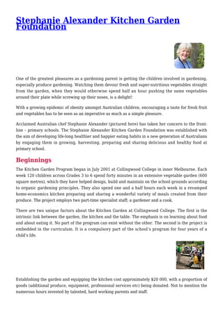 Stephanie Alexander Kitchen Garden | PDF