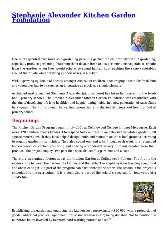 Stephanie Alexander Kitchen Garden | PDF