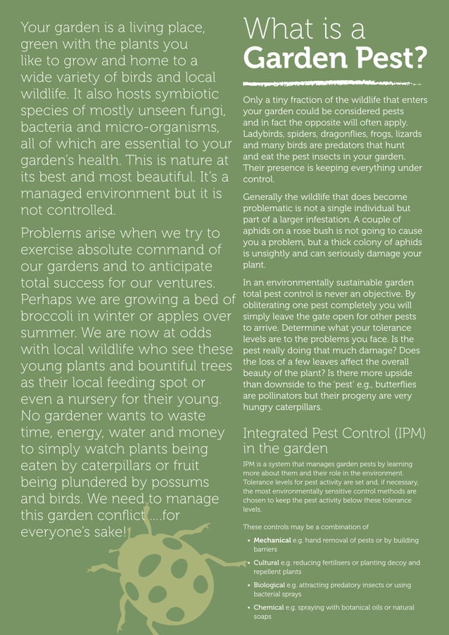 Garden Pest Control Fact Sheet | PDF